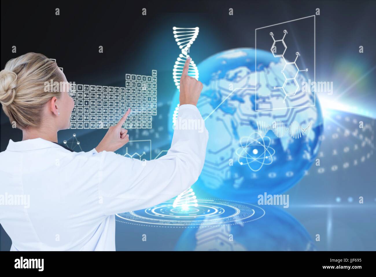 Digital composite of Medical models with DNA graphics or backgrounds ...