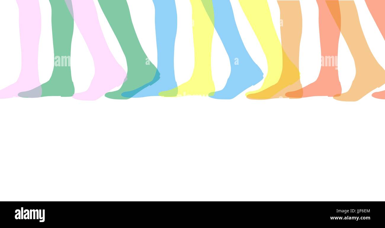 Digital composite of foot silhouettes in different colors Stock Photo ...