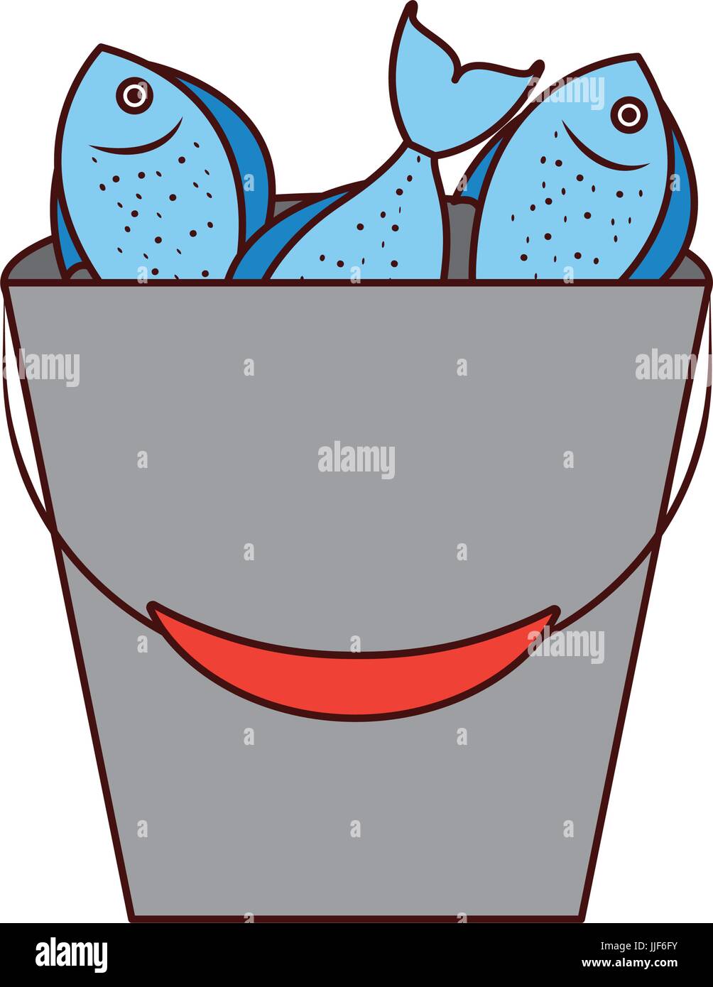 Fishing bucket with fishs vector illustration design Stock Vector Image ...