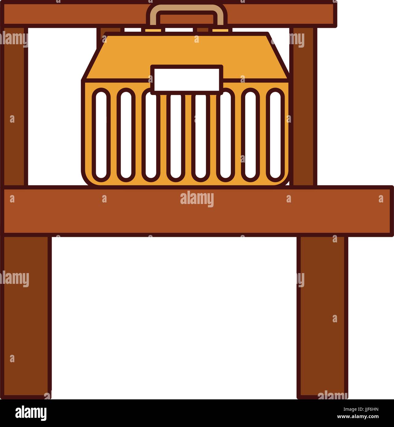 Fishing kit box with wooden pier vector illustration design Stock ...