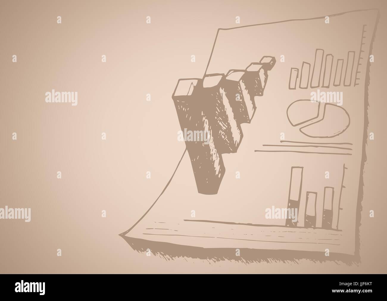 Digital composite of Cream background with graph and paper doodles ...