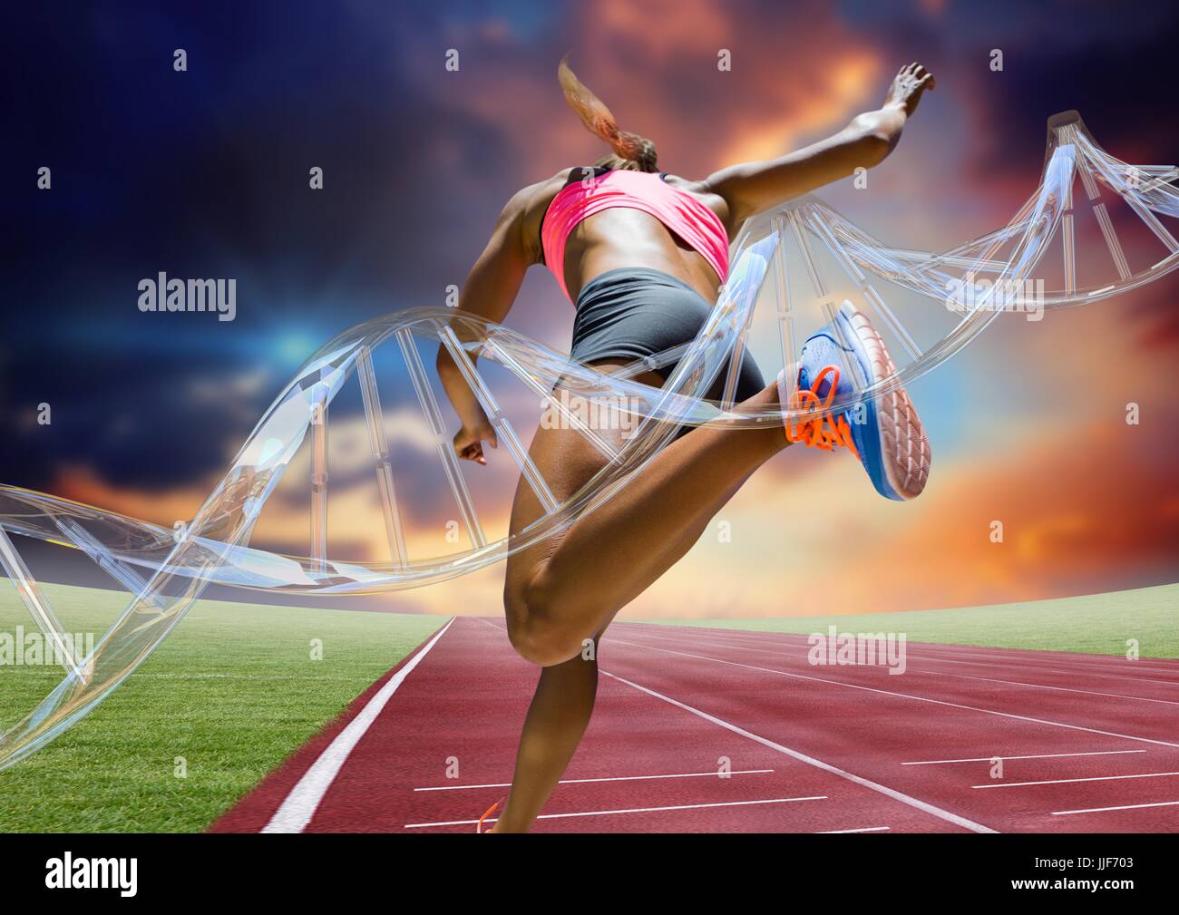Short track running female hi-res stock photography and images - Alamy
