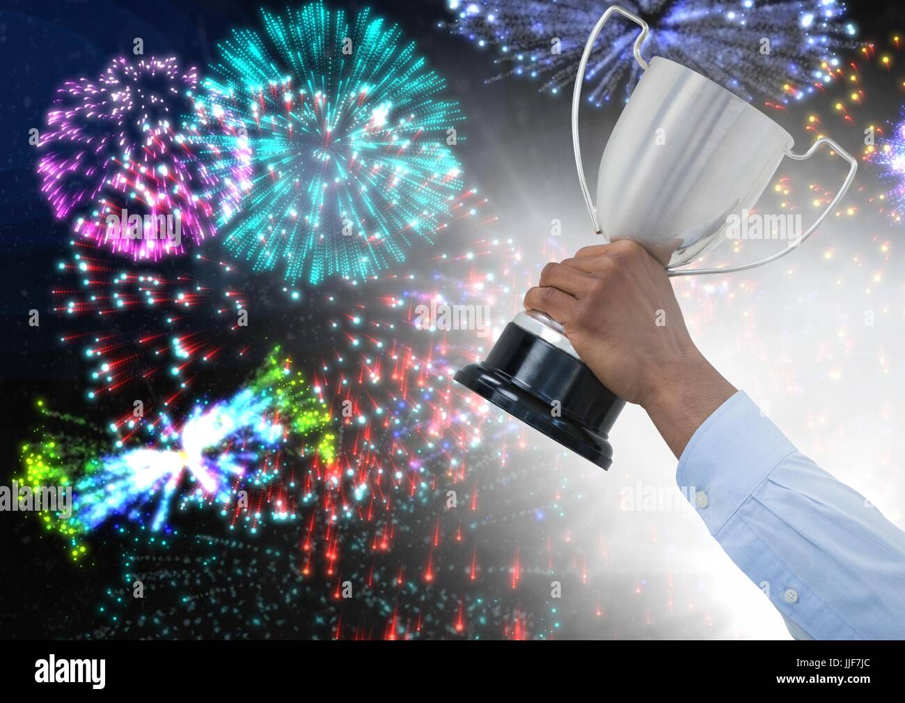 Lifting trophy behind hi-res stock photography and images - Alamy