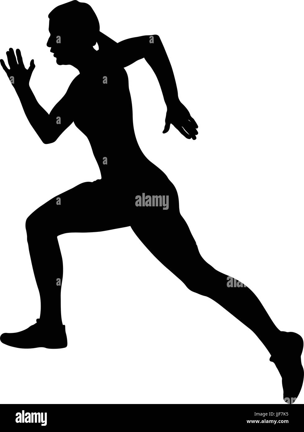 Running woman side view vector silhouette hi-res stock photography and ...