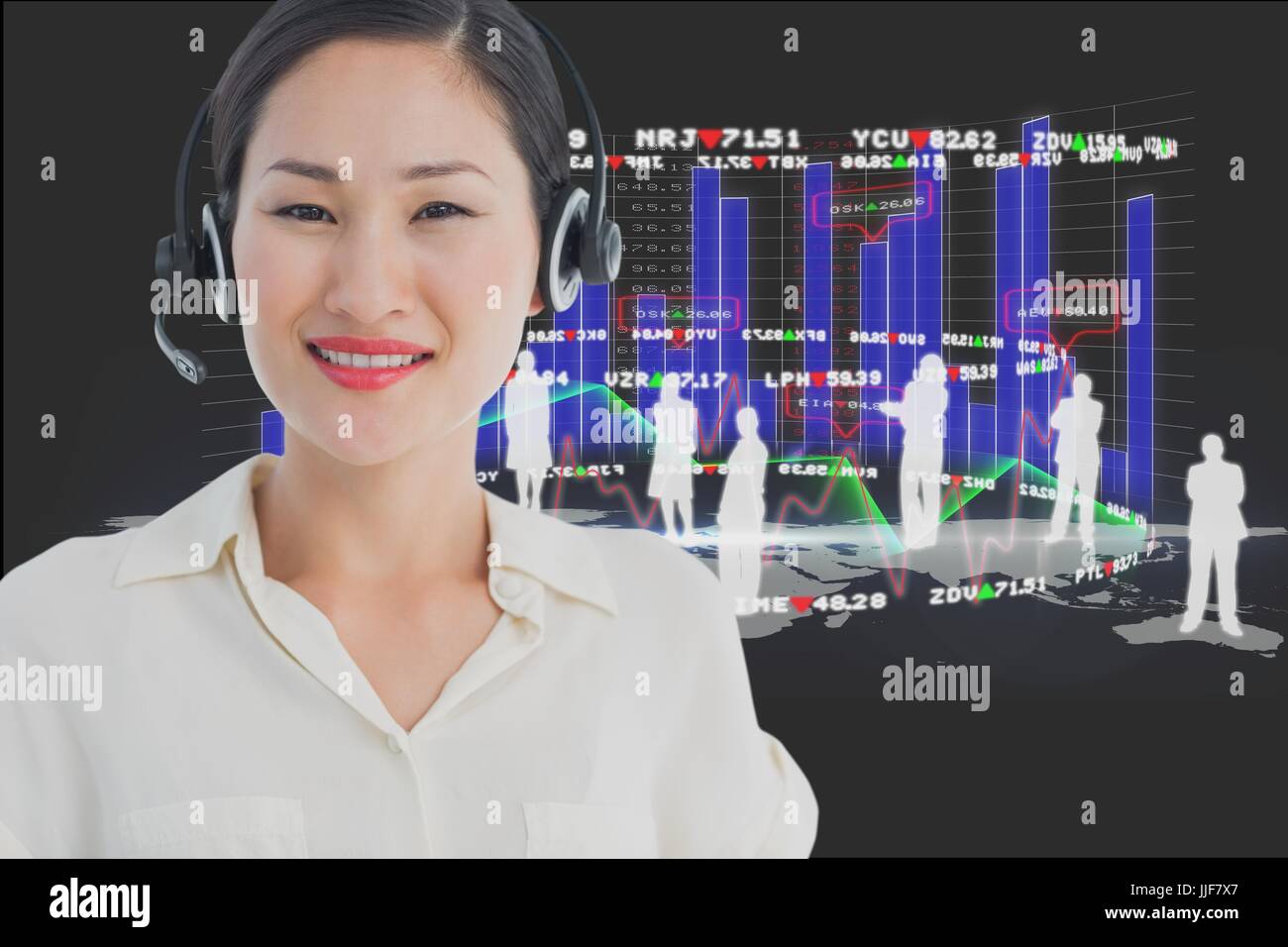 Digital composite of models wearing Head set Stock Photo - Alamy Digital composite of models wearing Head set Stock Photo - Alamy