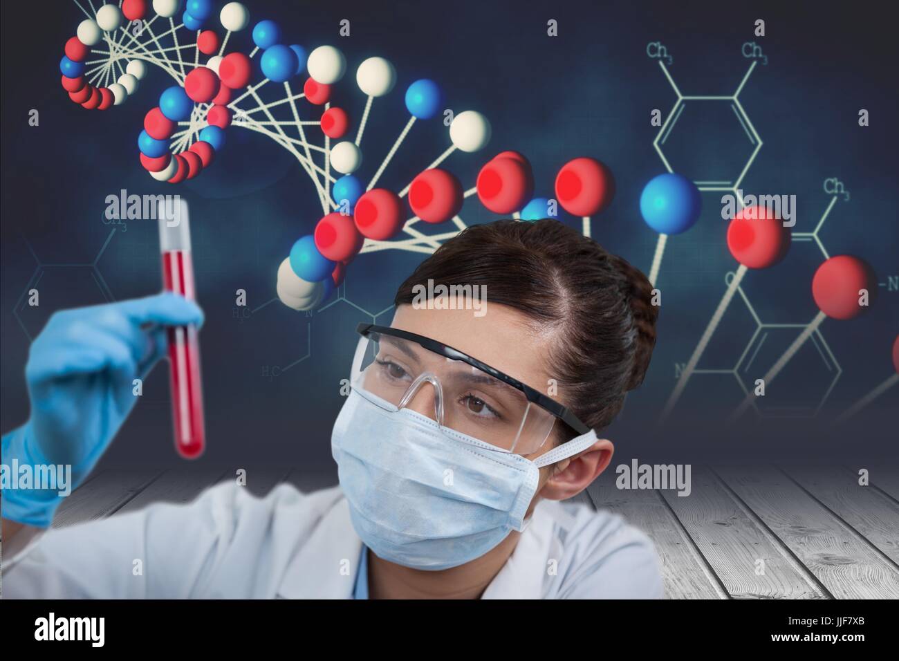 Digital composite of Medical models with DNA graphics or backgrounds ...