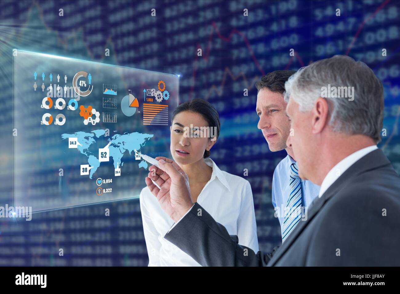Digital composite of multiple models interface Stock Photo - Alamy