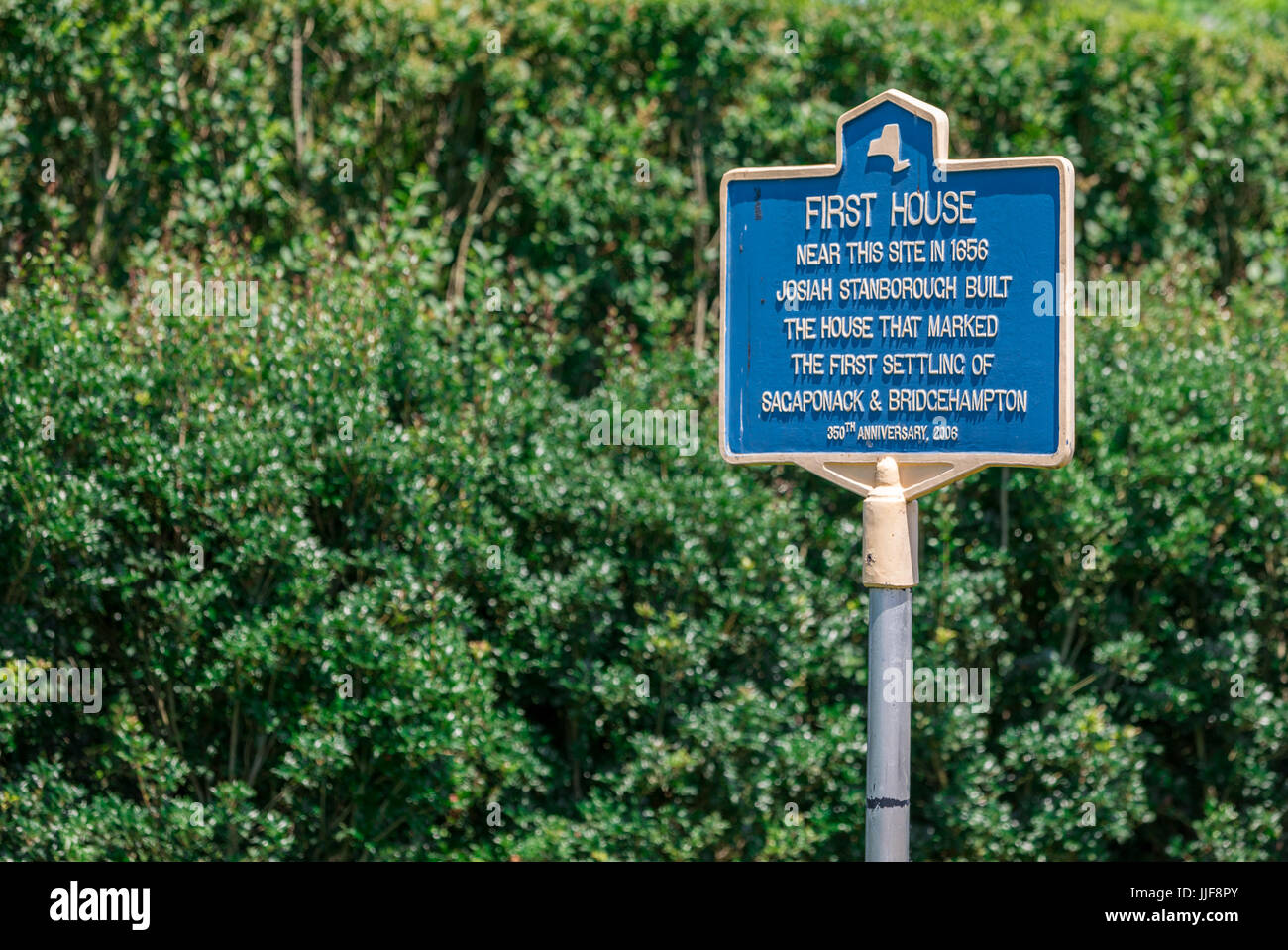 first house, historical NY State sign in Sagaponack ny Stock Photo - Alamy