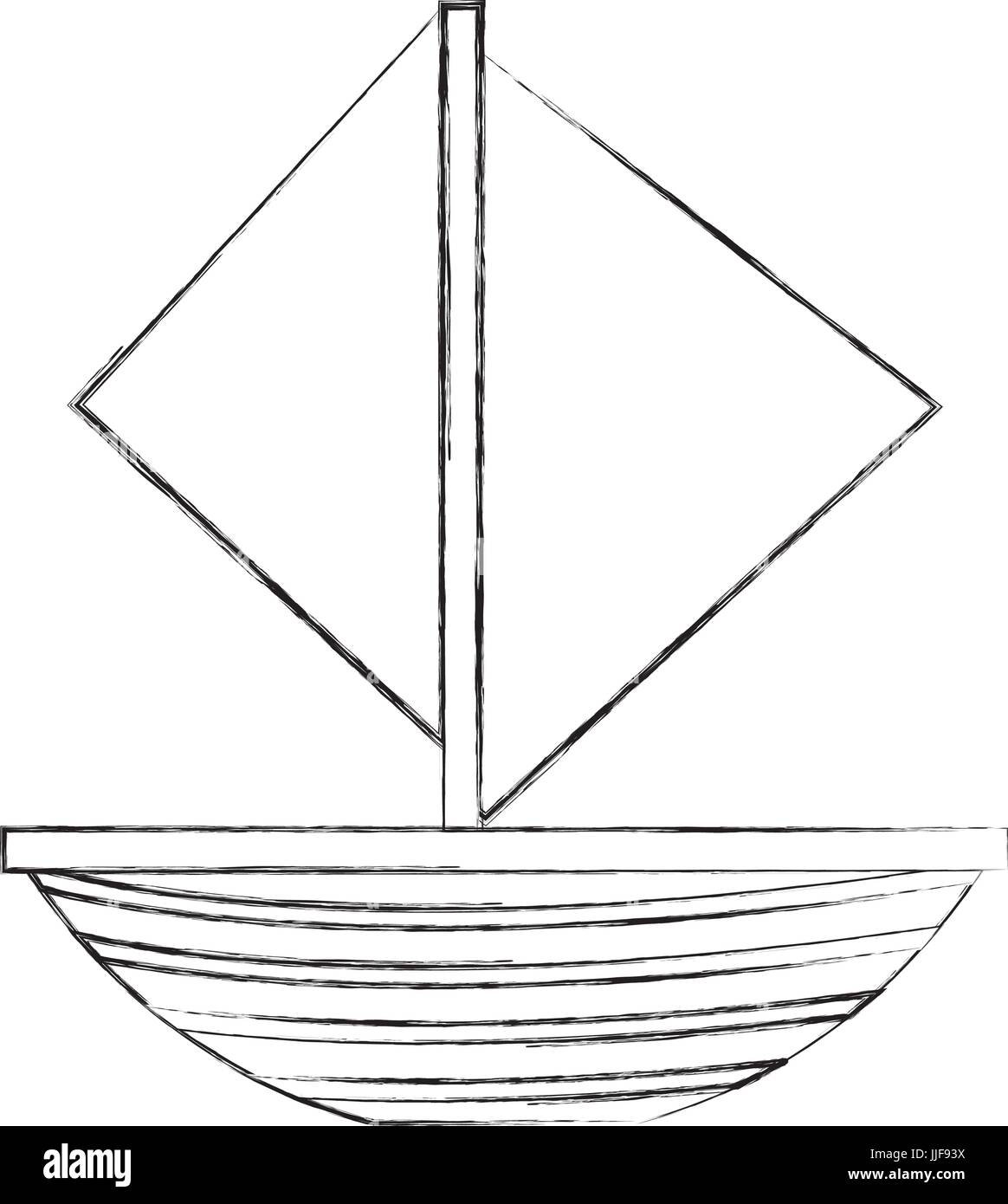 Old fishing boat icon Black and White Stock Photos & Images - Alamy