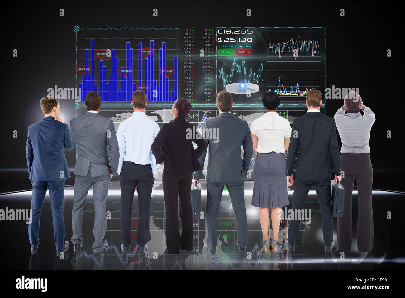 Digital composite of multiple models interface Stock Photo - Alamy
