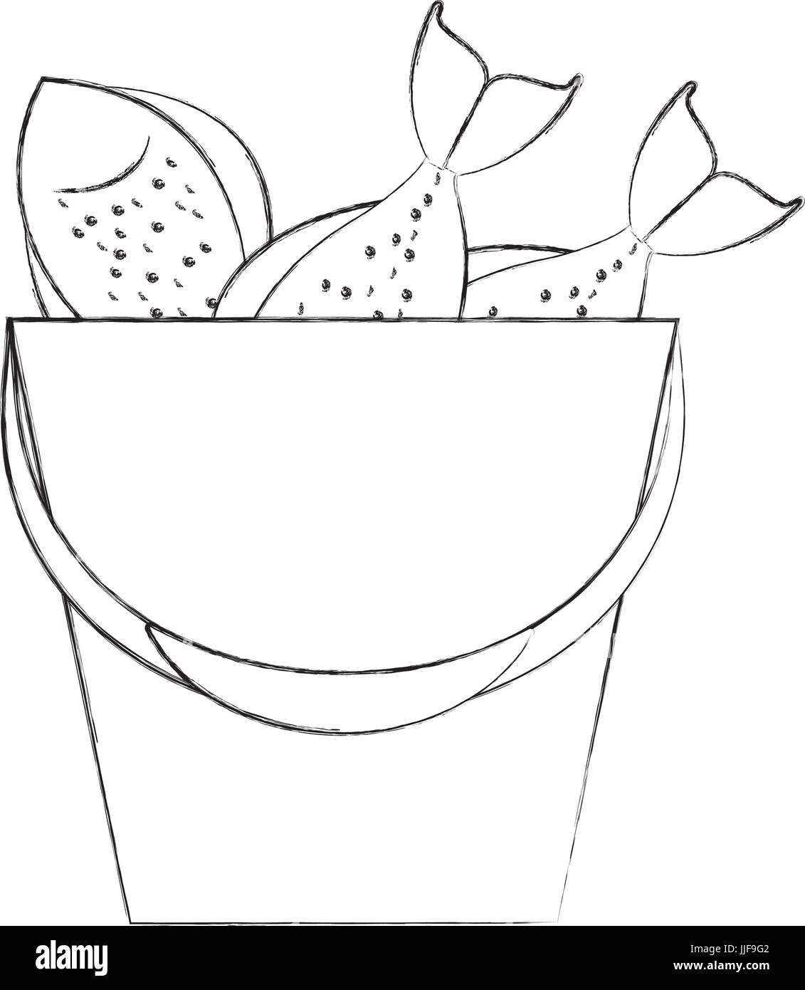 Bucket full fish Black and White Stock Photos & Images - Alamy