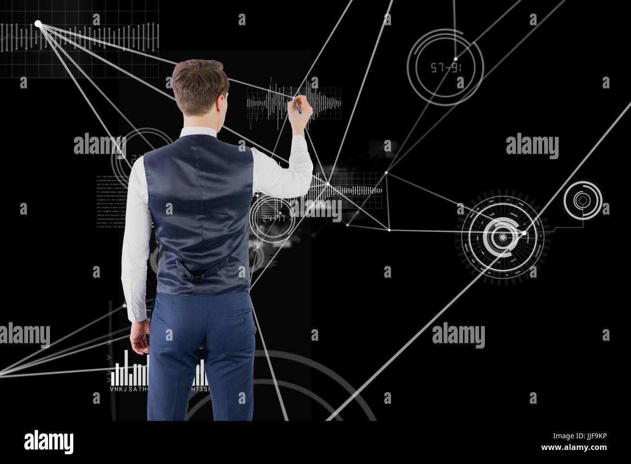 Digital composite of model drawing on the screen Stock Photo - Alamy