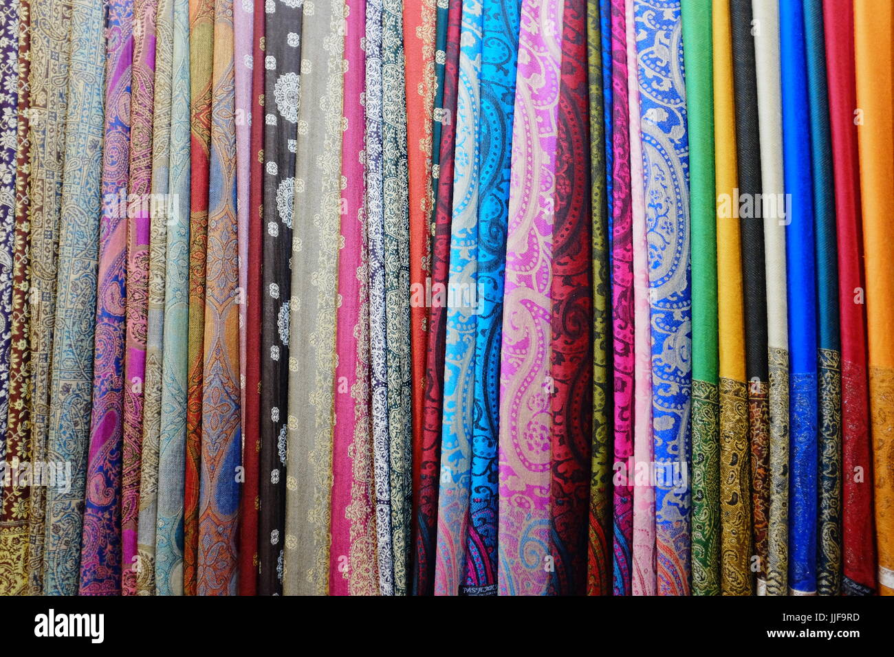 Brightly colored Moroccan scarf , Marrakech, Morocco Stock Photo - Alamy