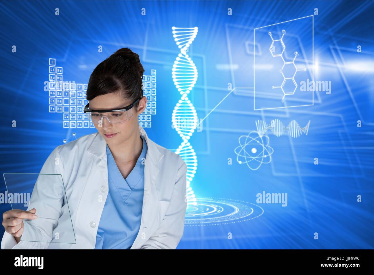 Digital composite of Medical models with DNA graphics or backgrounds ...