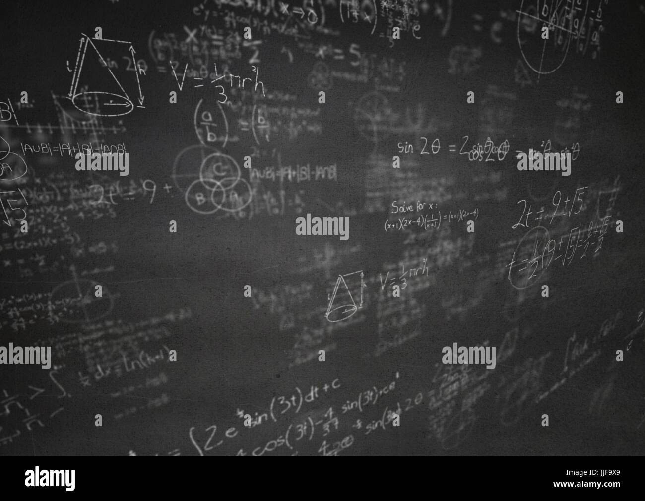 Digital composite of White math doodles and grey wall Stock Photo - Alamy