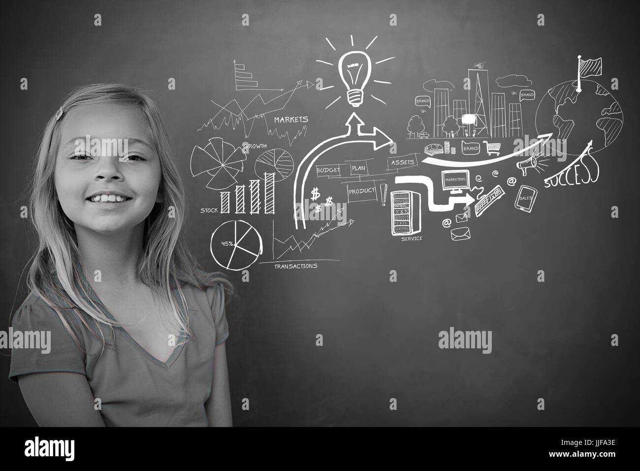 Digital composite of students against education backgrounds with ...