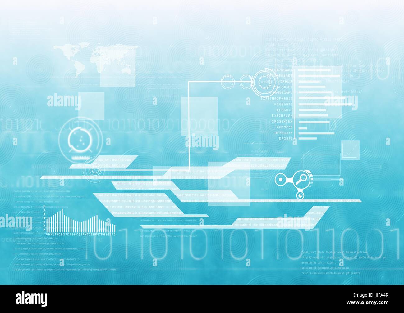 Digital composite of White interface against blue gradient Stock Photo ...