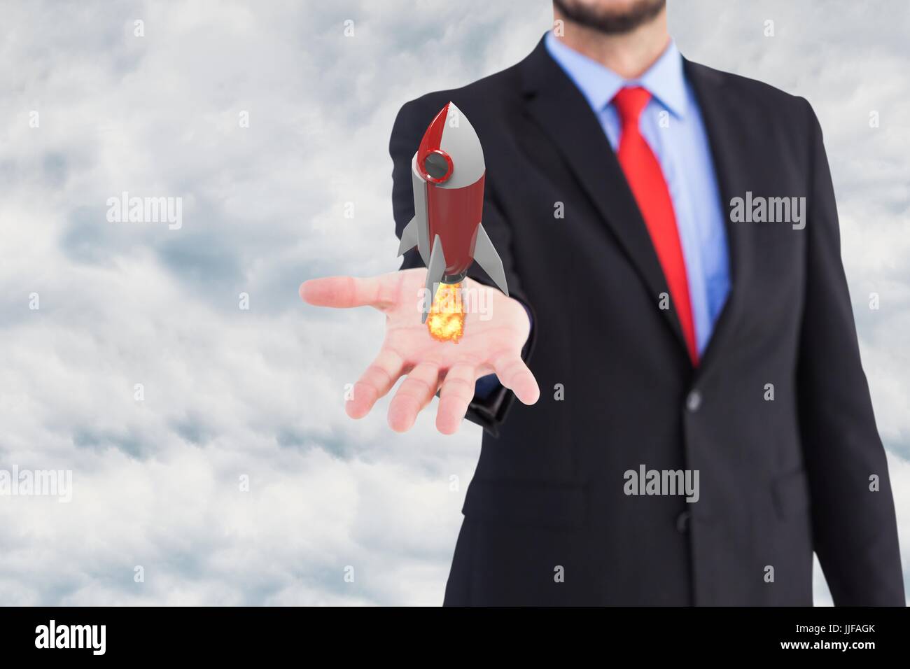 Hand holding rocket spaceship on hi-res stock photography and images ...