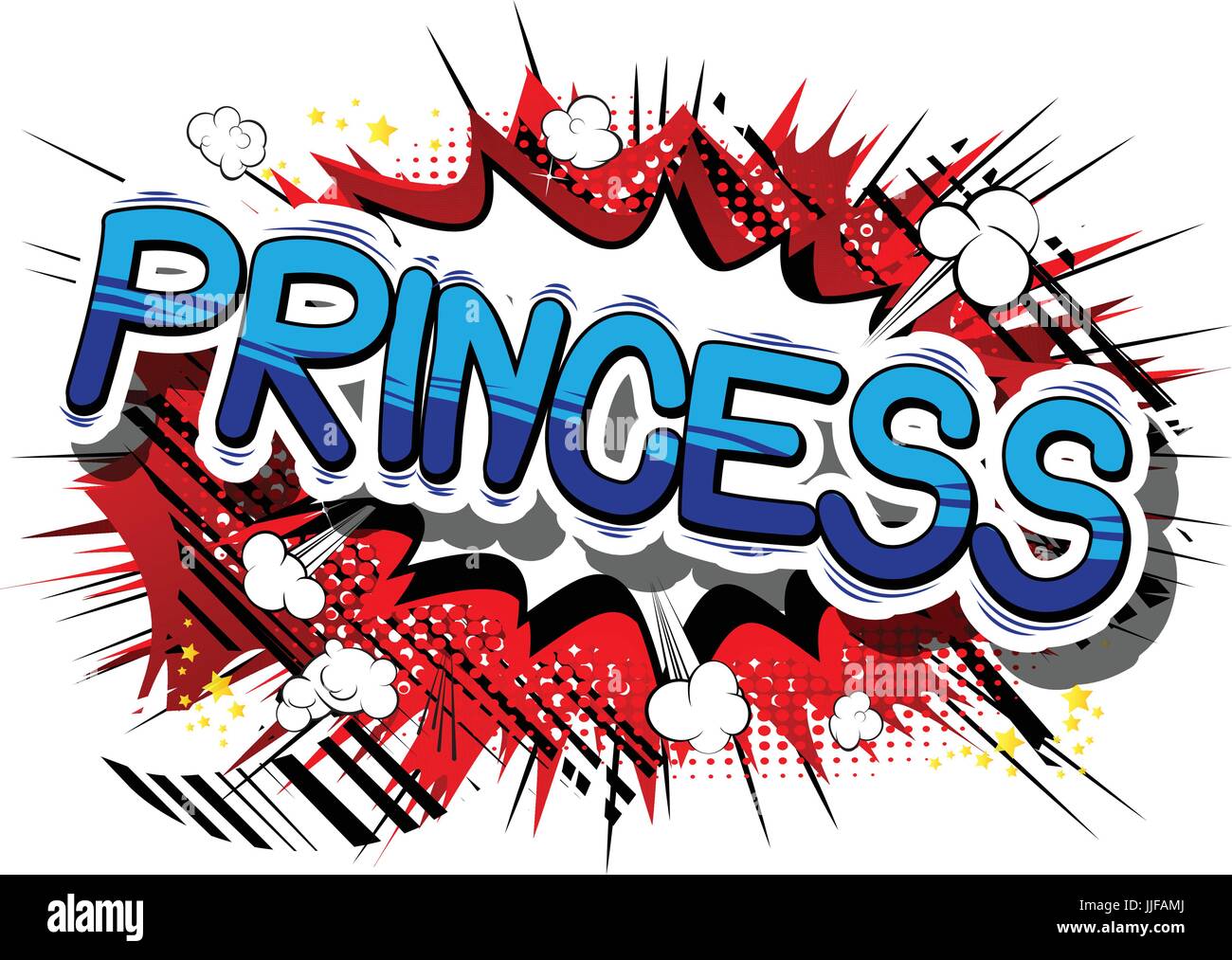 Princess - Comic book style phrase on abstract background Stock Vector ...