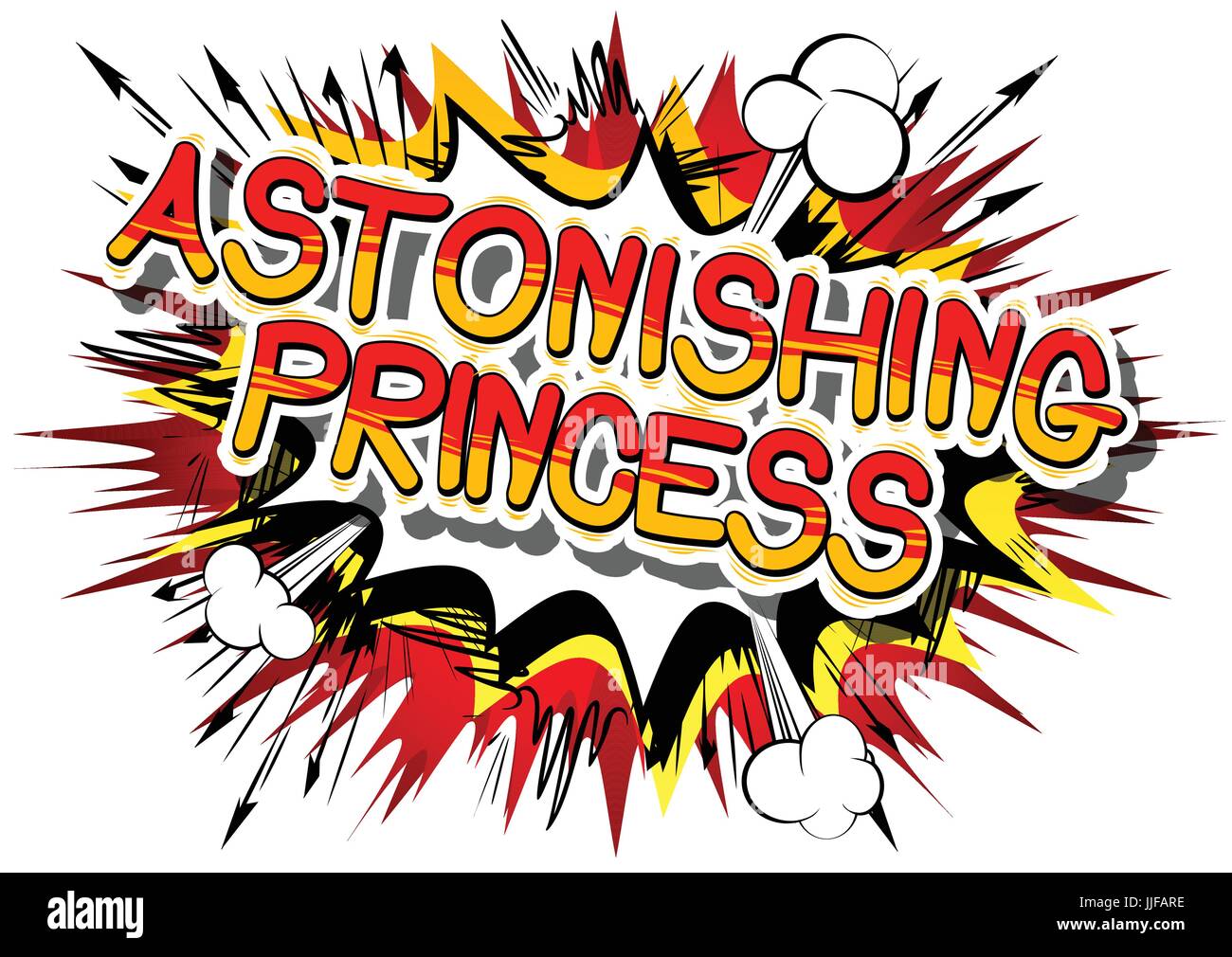 Astonishing Princess - Comic book style phrase on abstract background ...