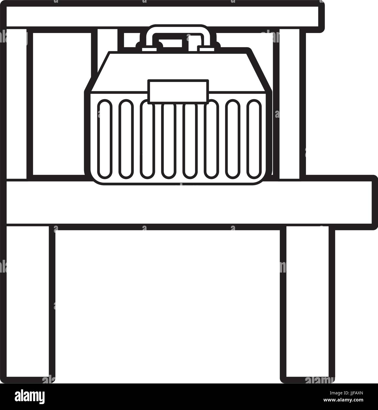 Fishing kit box with wooden pier Stock Vector Image & Art - Alamy