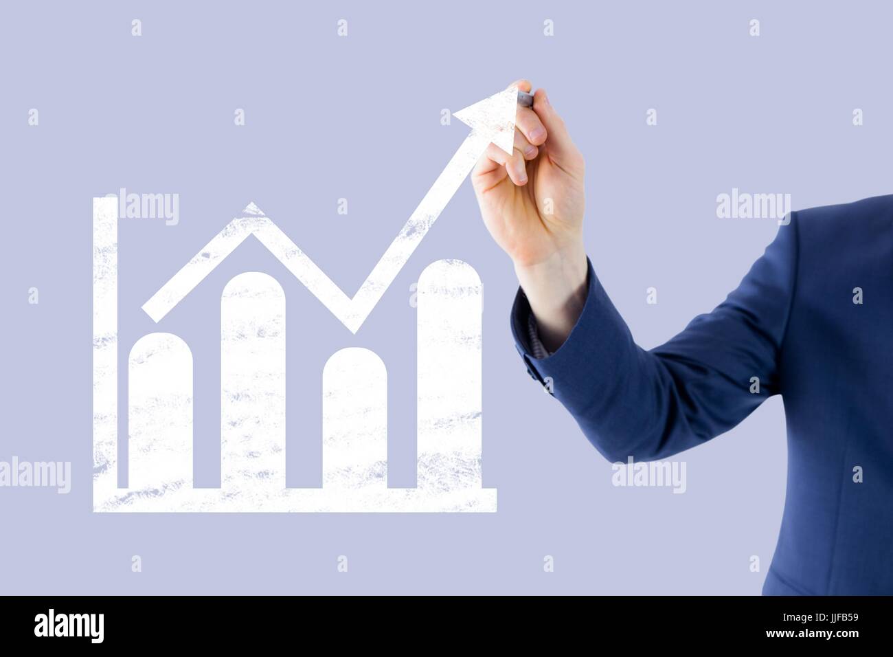 Digital composite of Business man drawing a graph on the screen Stock ...