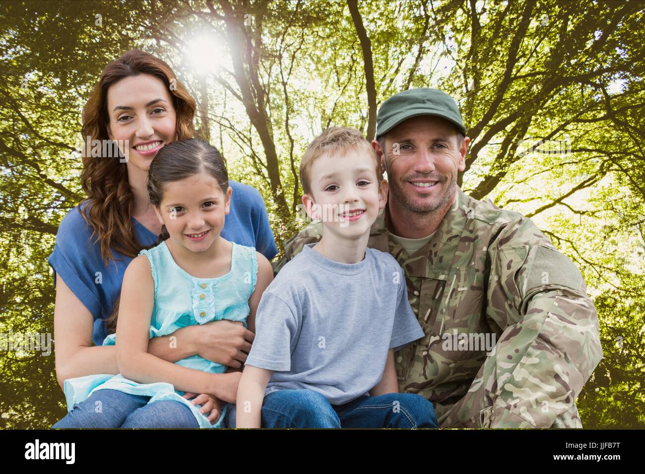Digital composite father hugging hi-res stock photography and images ...