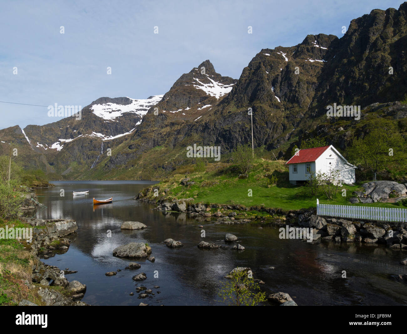 River running out of Å i Lofoten village in the municipality of ...