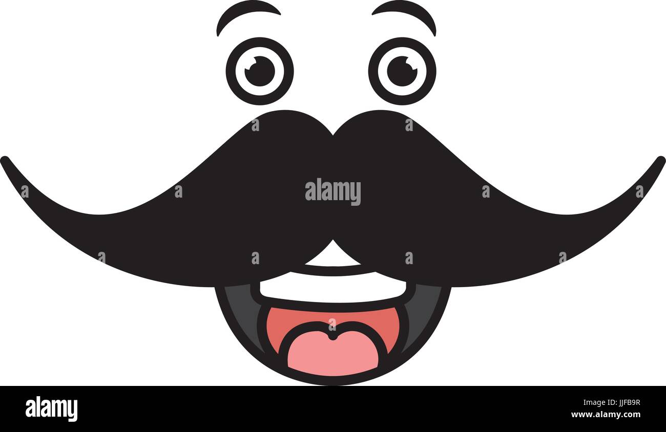 gentleman mustache kawaii character vector illustration design Stock ...