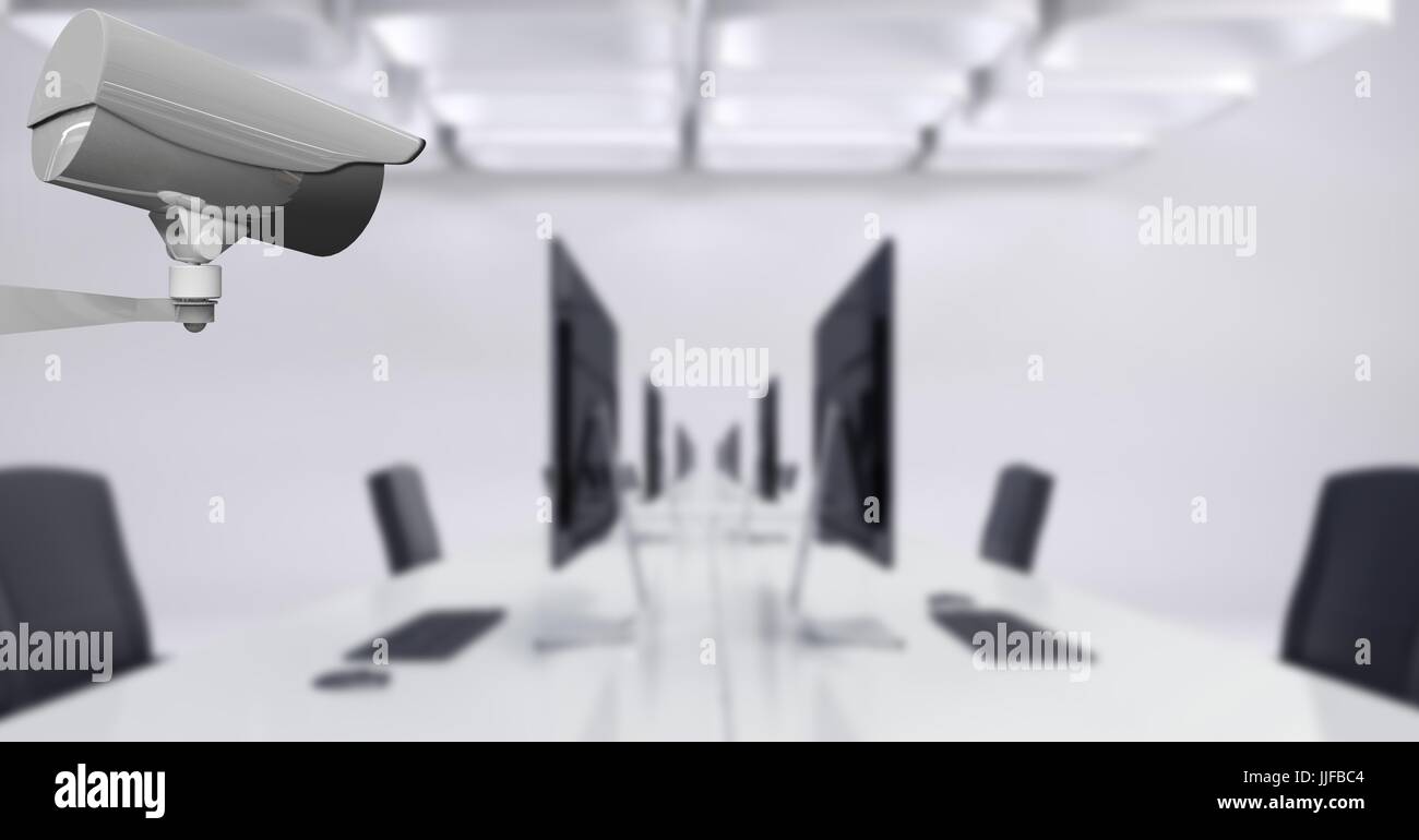 Digital composite of CCTV camera in conference room Stock Photo - Alamy