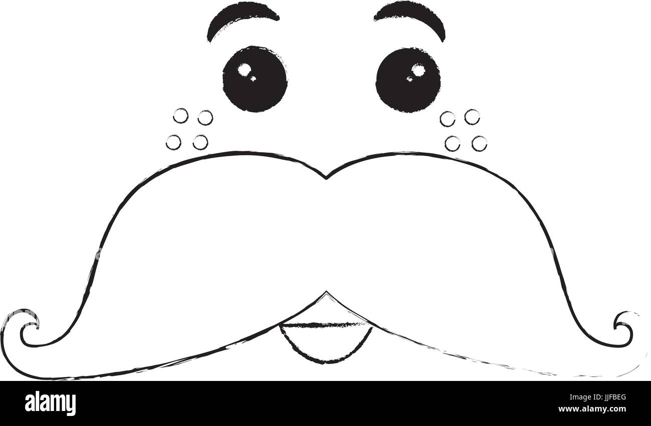 gentleman mustache kawaii character vector illustration design Stock ...