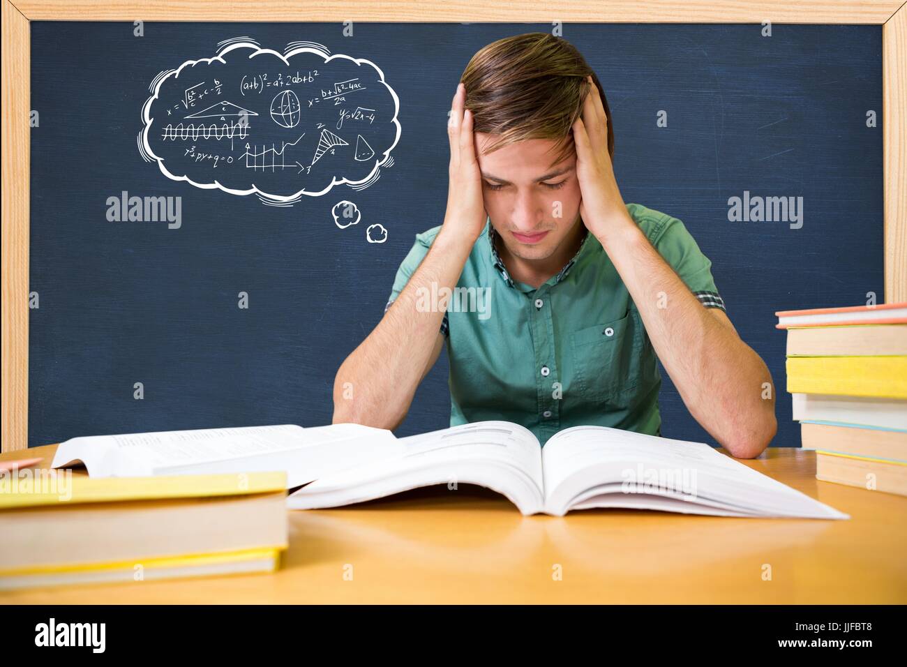 Digital composite of students against education backgrounds with ...