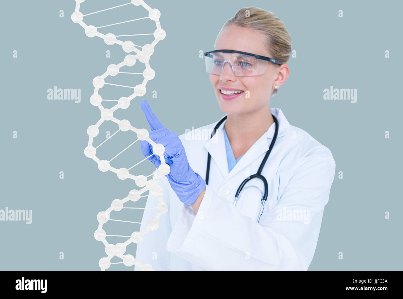 Digital composite of Medical models with DNA graphics or backgrounds ...