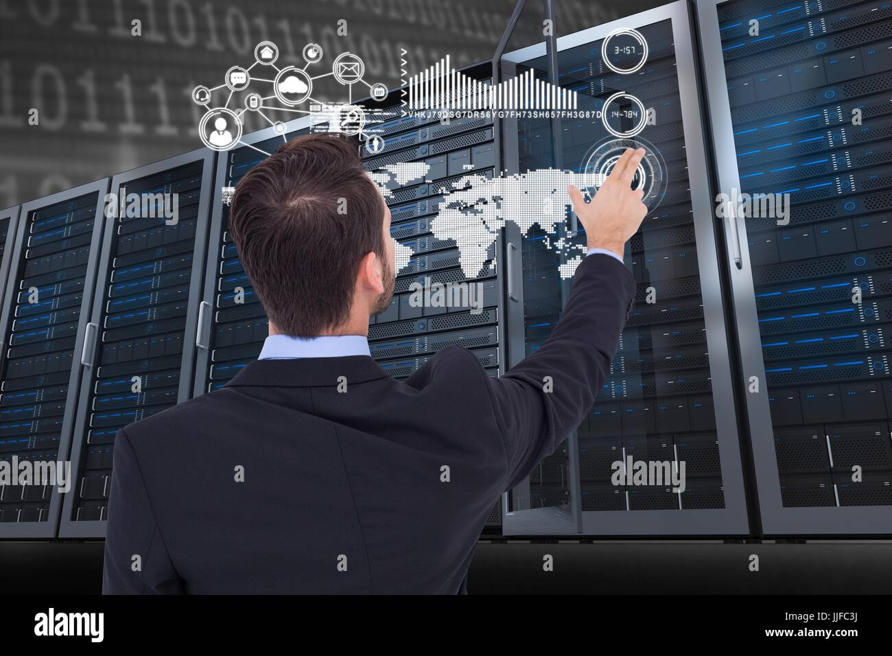 Digital composite of data center with model Stock Photo - Alamy