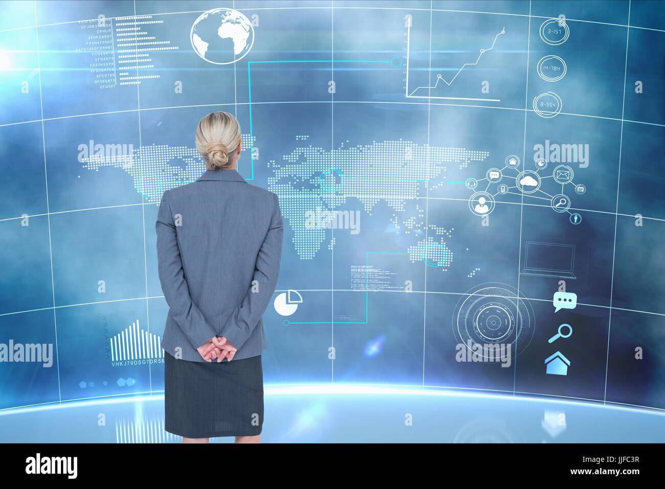 Digital composite of model + maps + backgrounds Stock Photo - Alamy