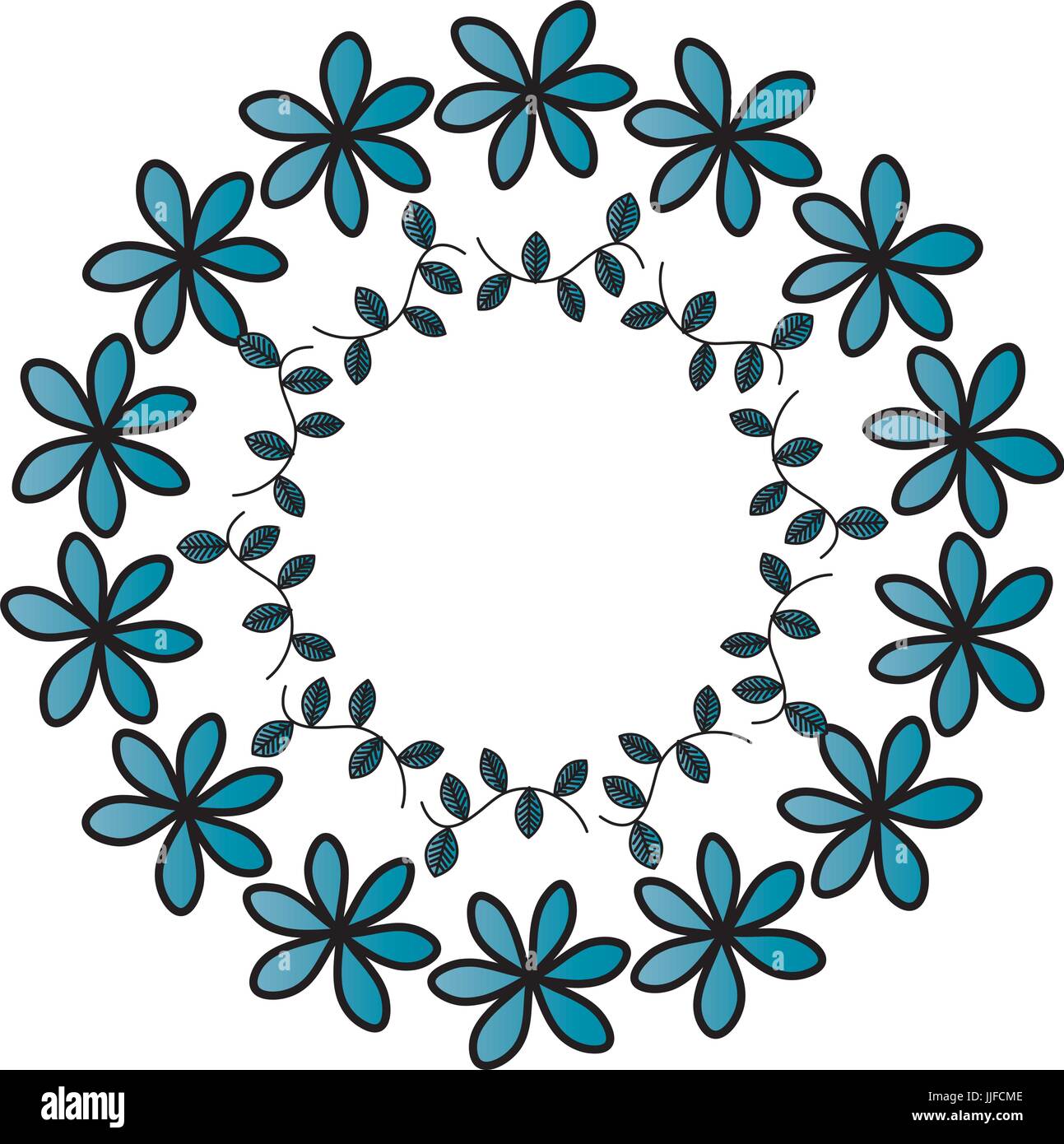 circular floral decorative frame vector illustration design Stock ...