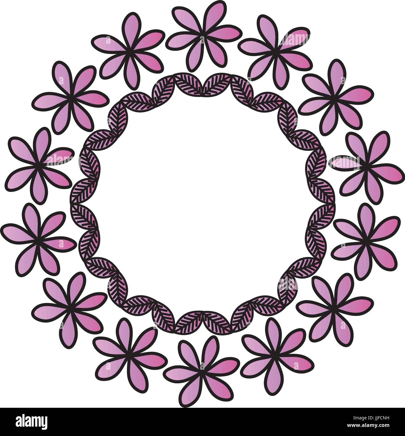 circular floral decorative frame vector illustration design Stock ...