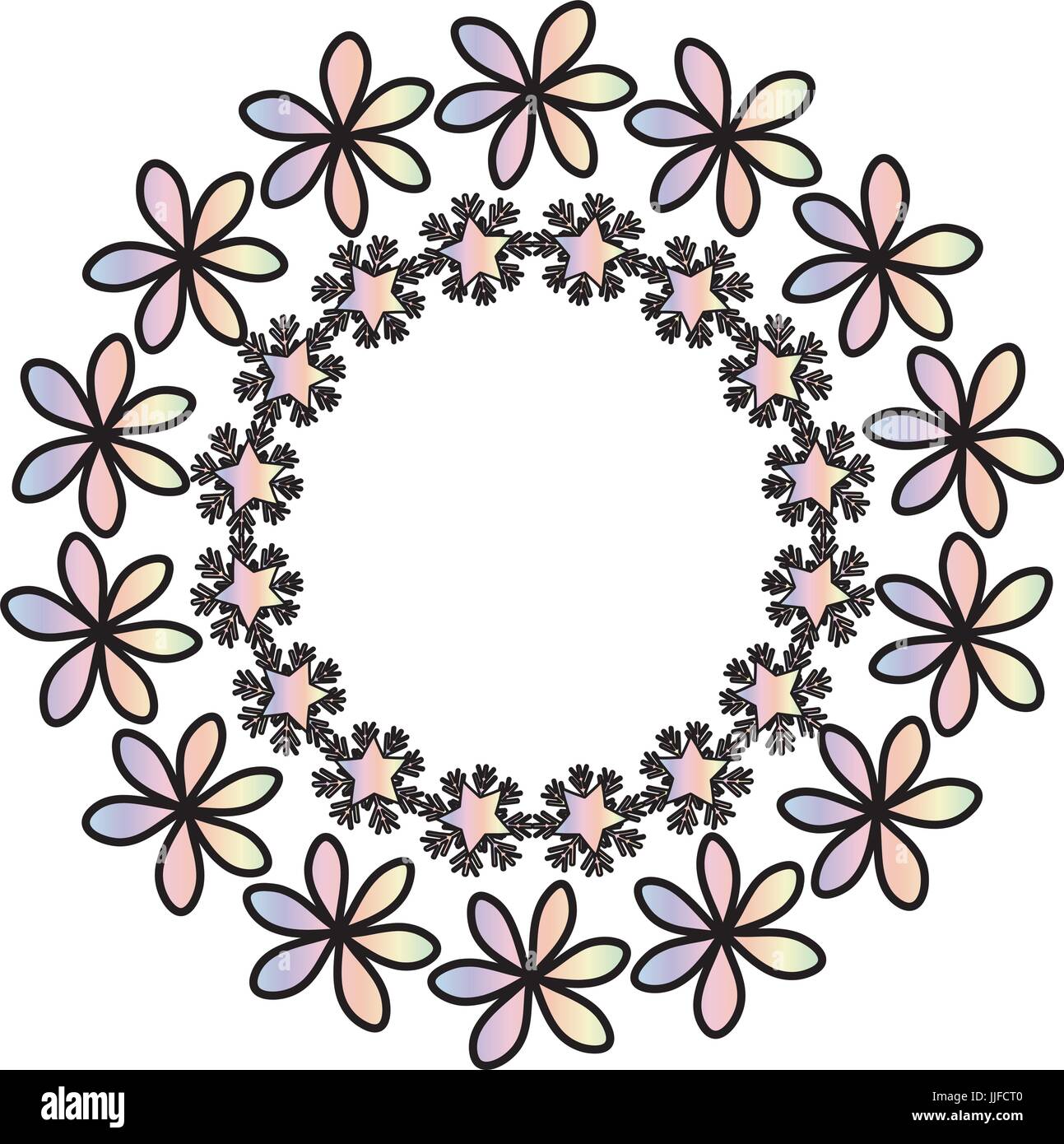 circular floral decorative frame vector illustration design Stock ...