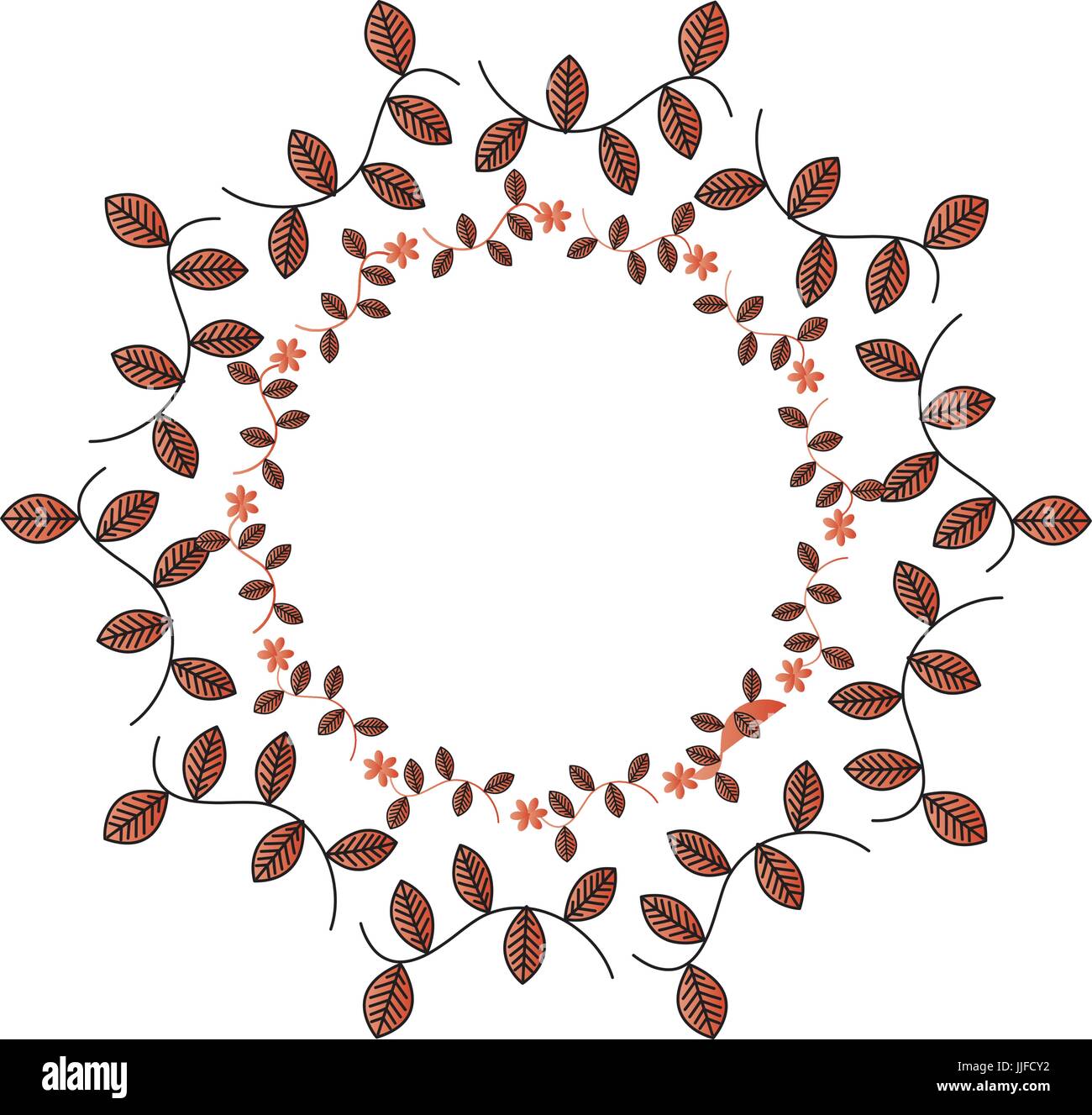 circular floral decorative frame vector illustration design Stock ...