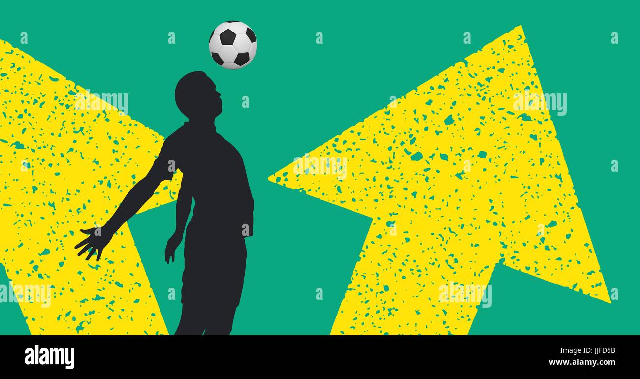 Digital composite of Shadow of a footballer playing in front of a green ...