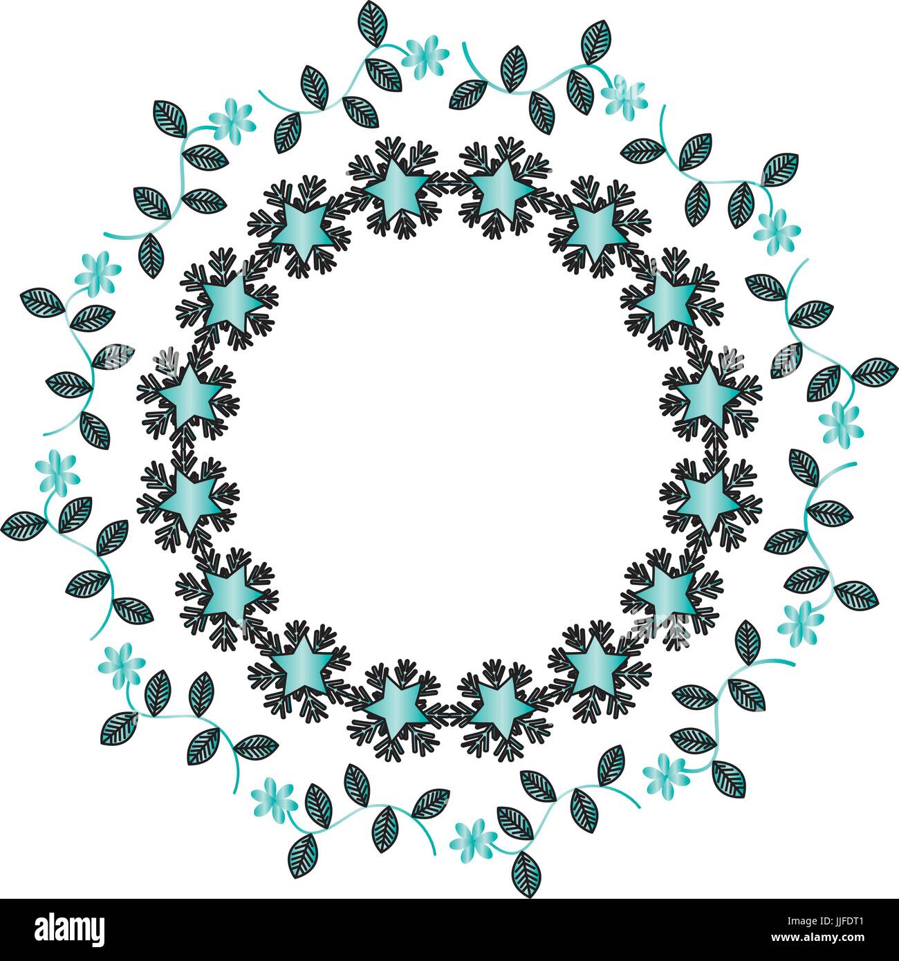 circular floral decorative frame vector illustration design Stock ...