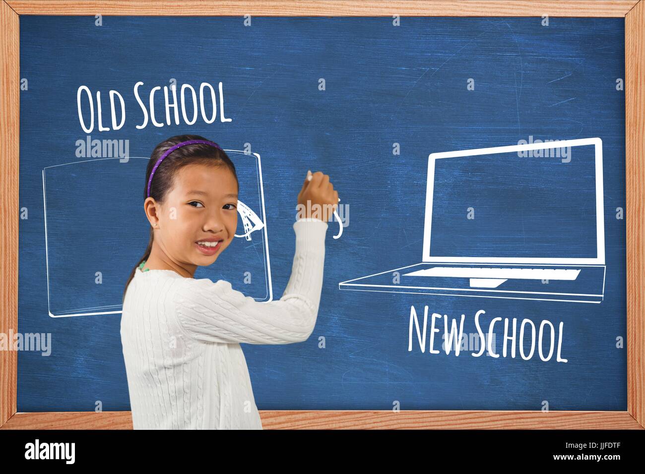 Digital composite of students against education backgrounds with ...