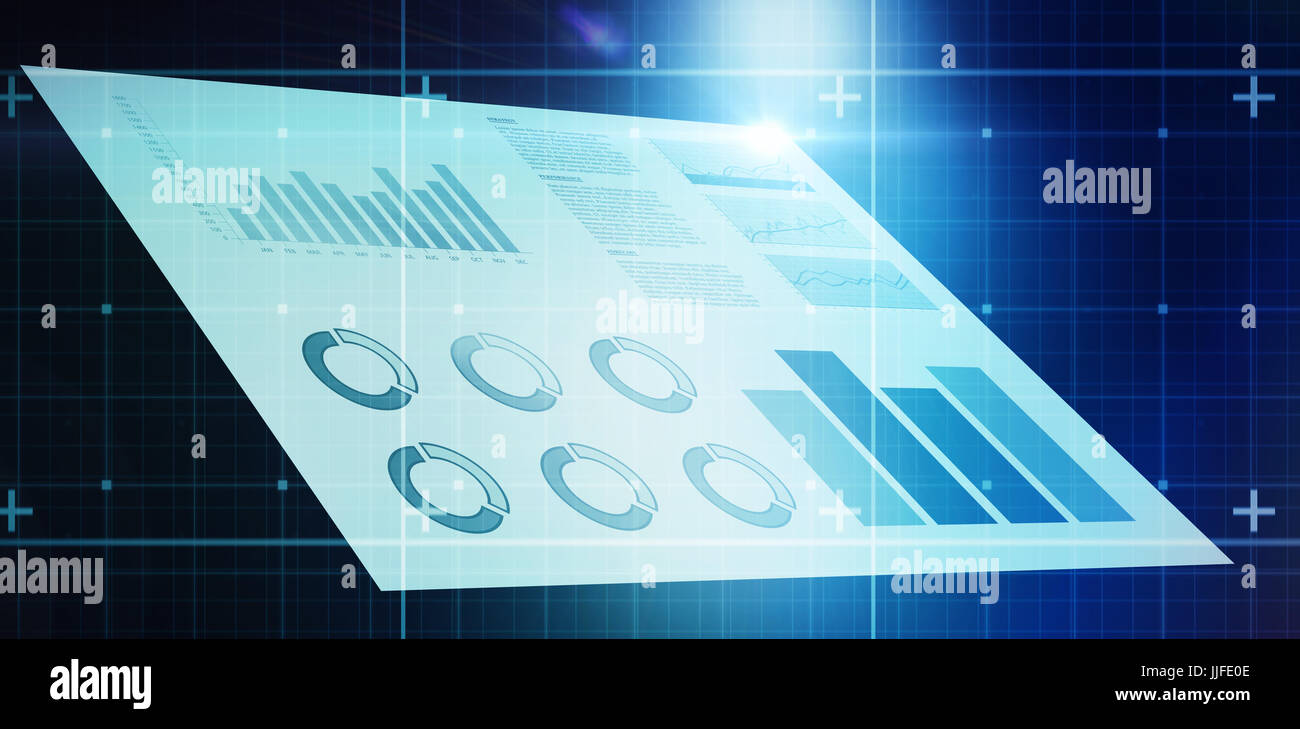 Blue matrix against blue graphics on white background Stock Photo - Alamy