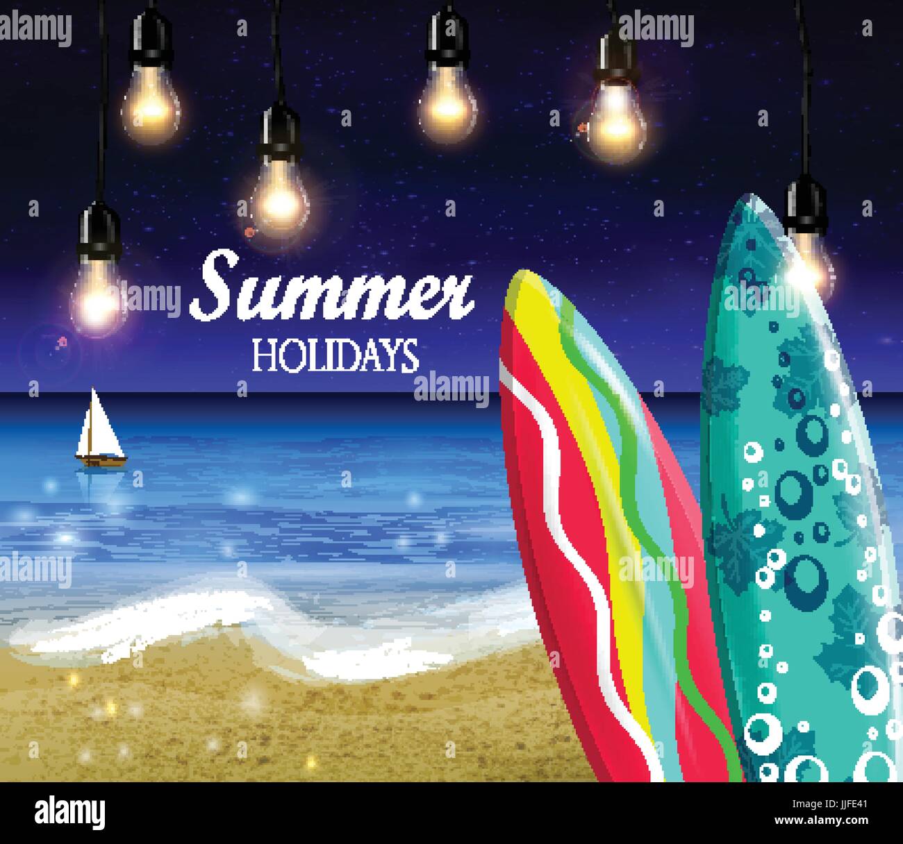 Palm trees at night Stock Vector Image & Art - Alamy