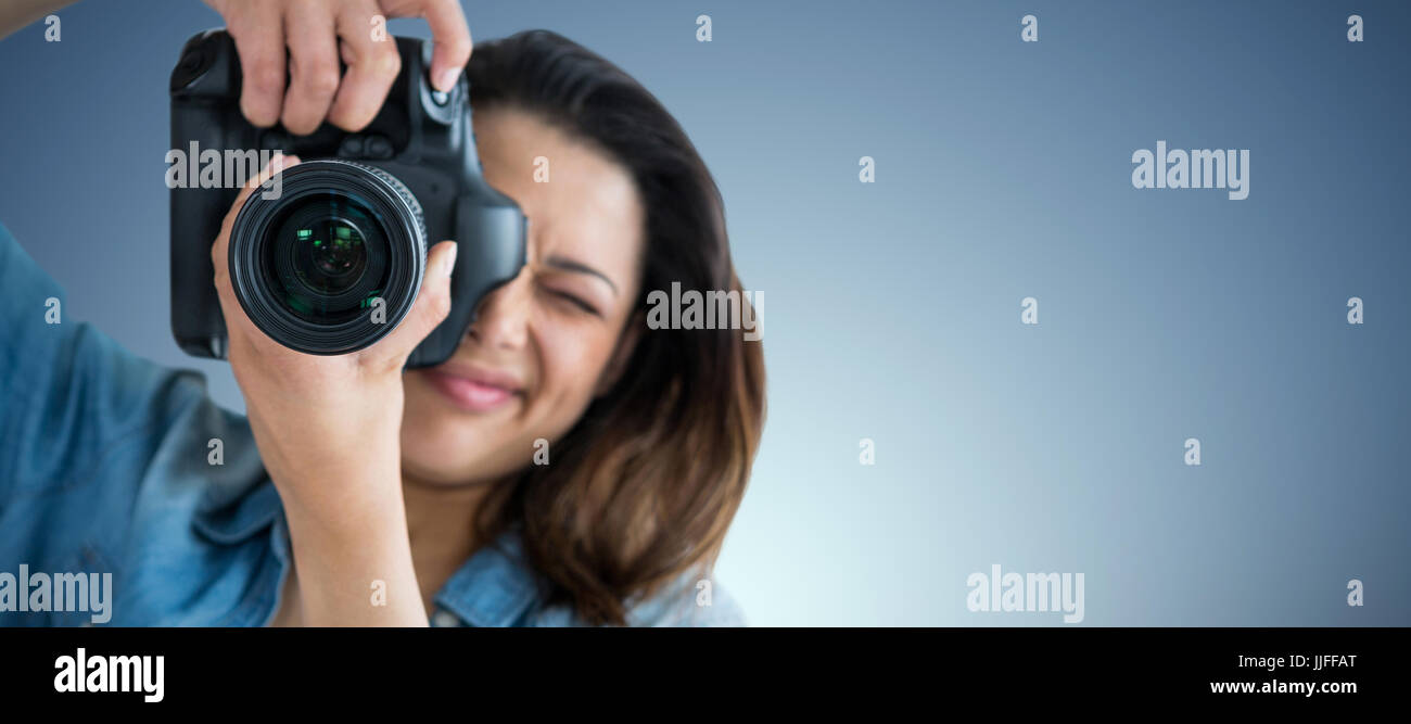 Black woman looking through lens camera hi-res stock photography and ...