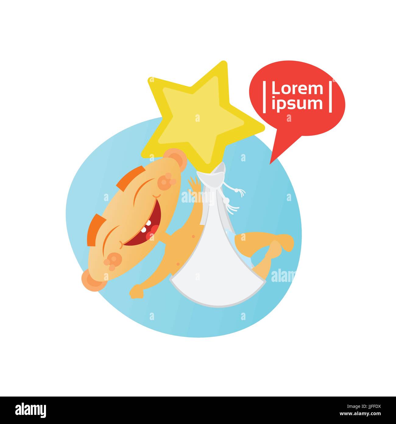 Cute Baby Boy Sleeping Toddler Cartoon Infant In Diaper Stock Vector ...