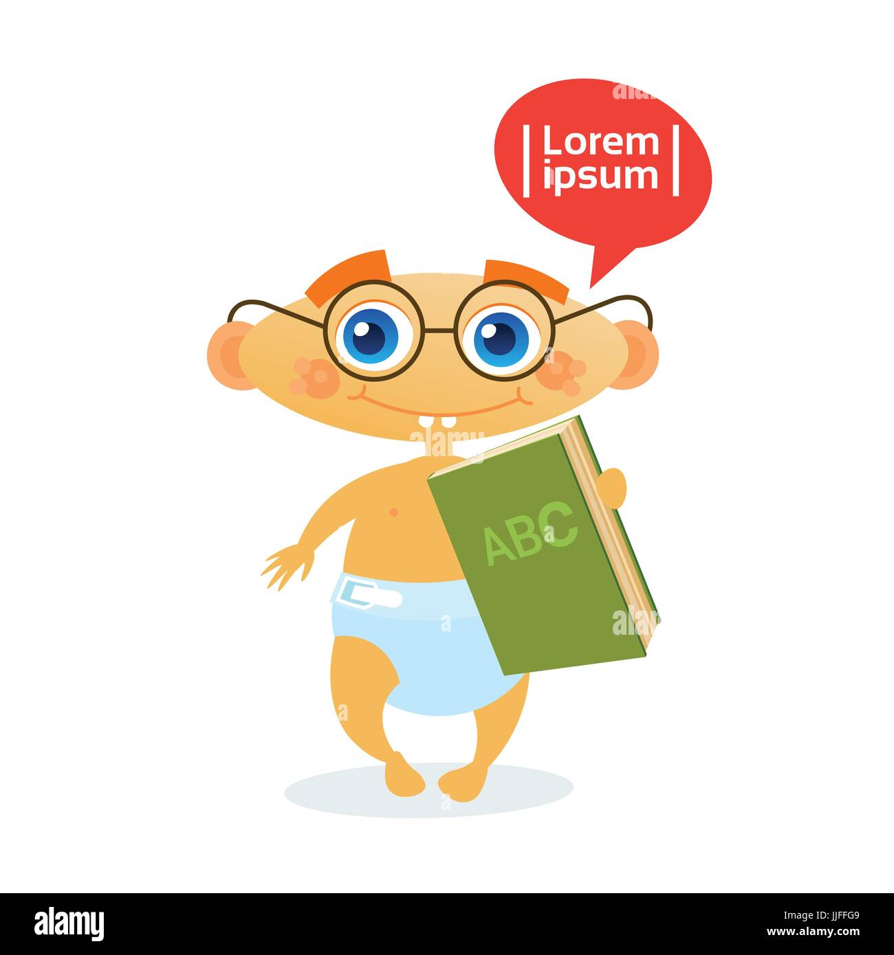 Cartoon Baby Reading