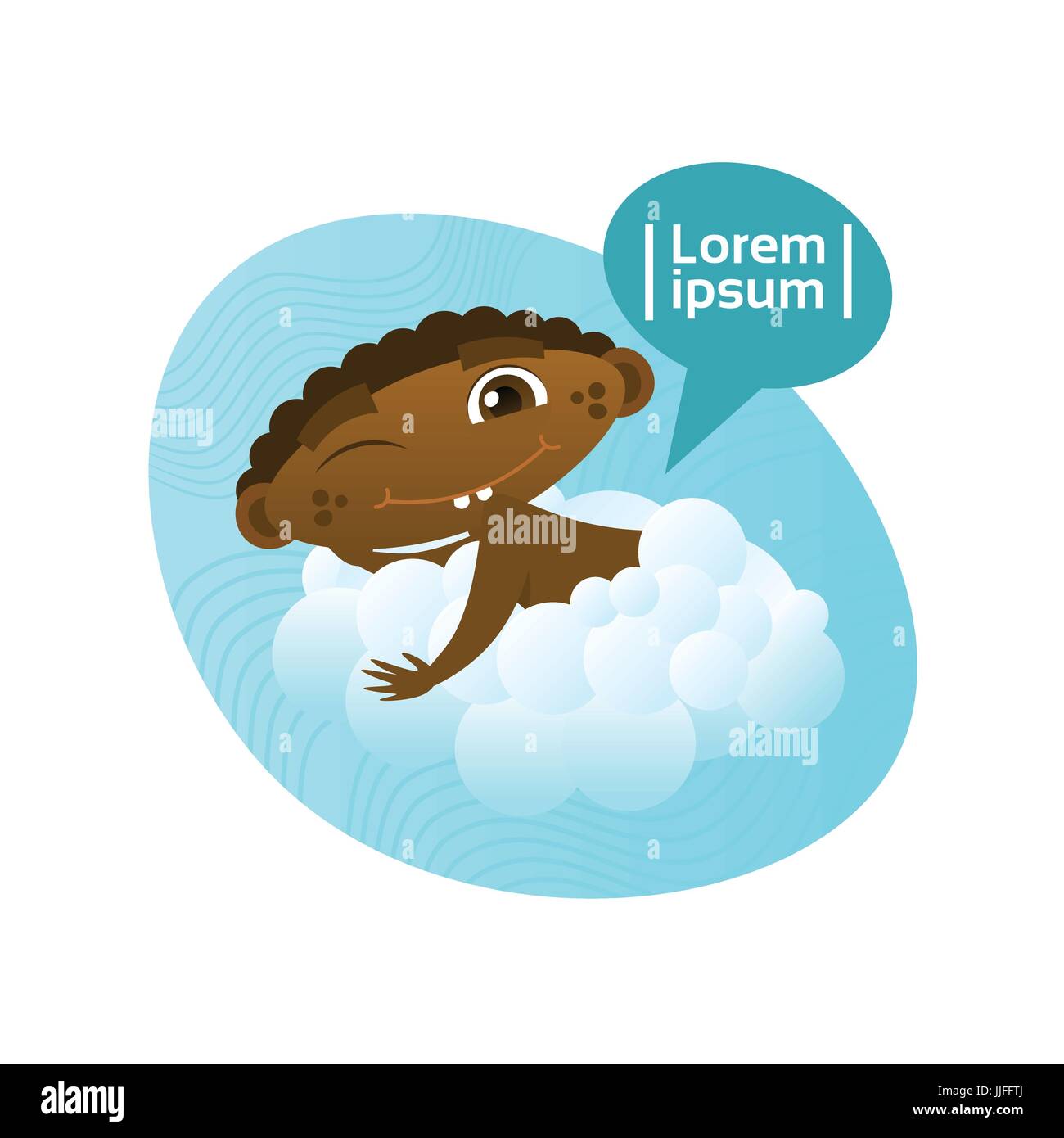 Cute African American Baby Boy Sleeping Toddler Cartoon Infant In ...