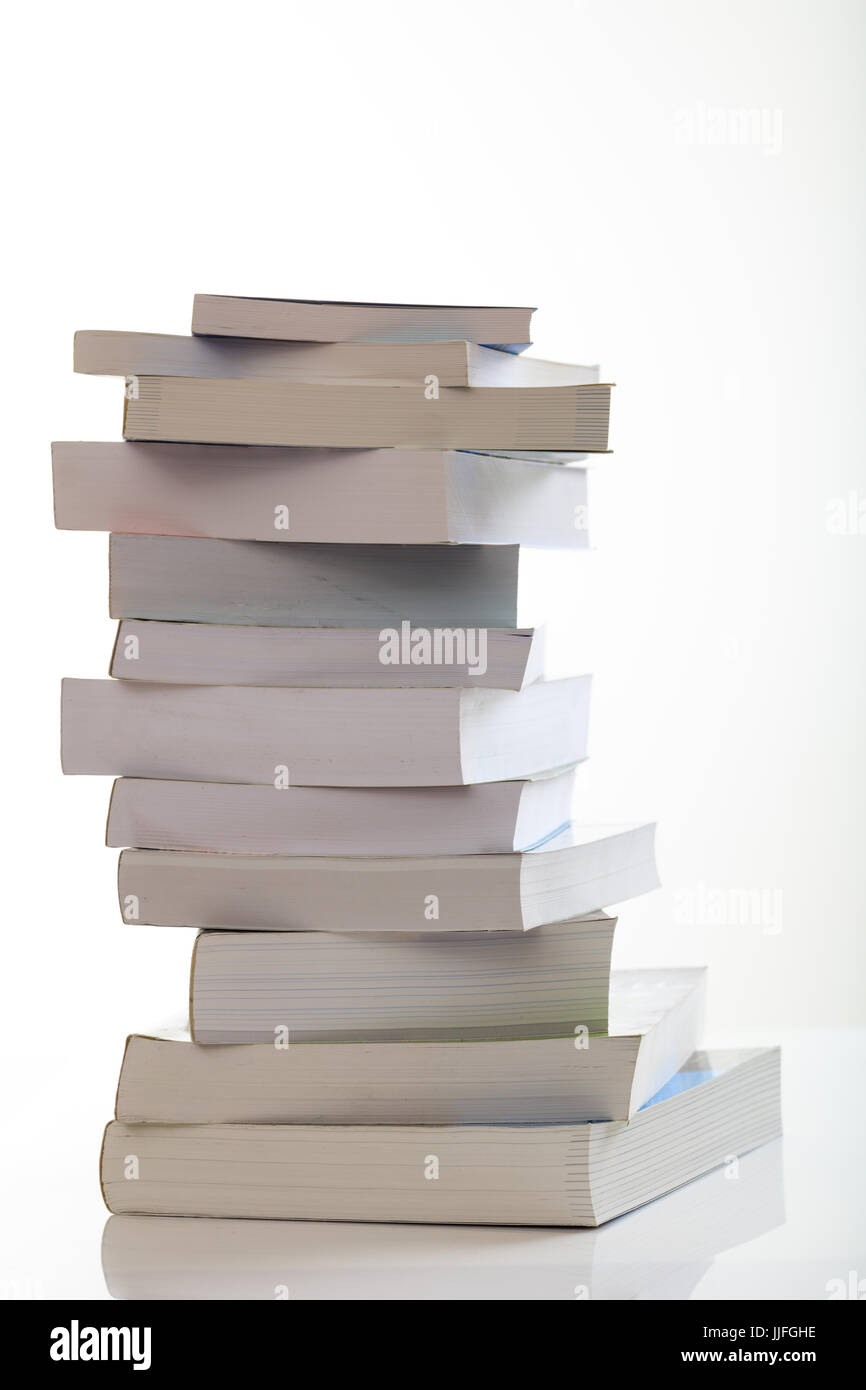 Education concept. Books stack isolated on white background Stock Photo - Alamy