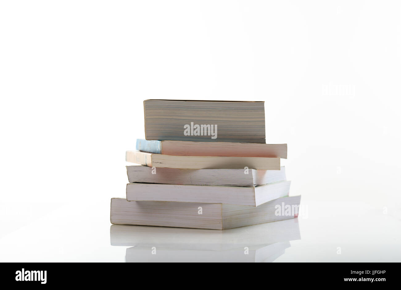 Education concept. Books stack isolated on white background Stock Photo - Alamy